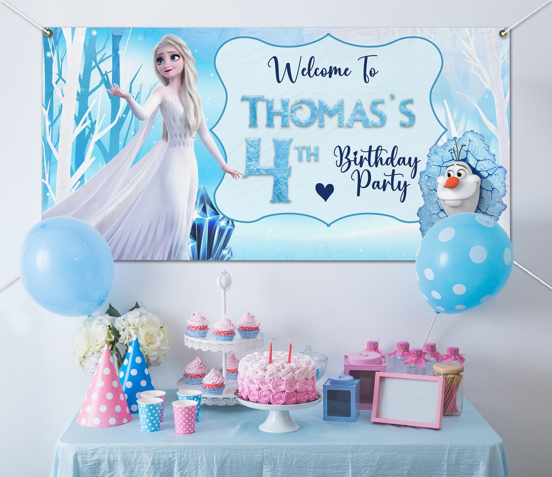 Frozen Birthday Banner, Elsa Banner, Elsa Personalized Banner, Frozen ...