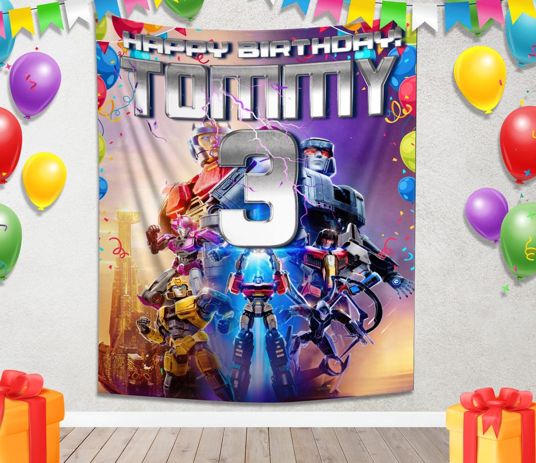 Custom Transformers Birthday Party Backdrop, Transformers Birthday ...