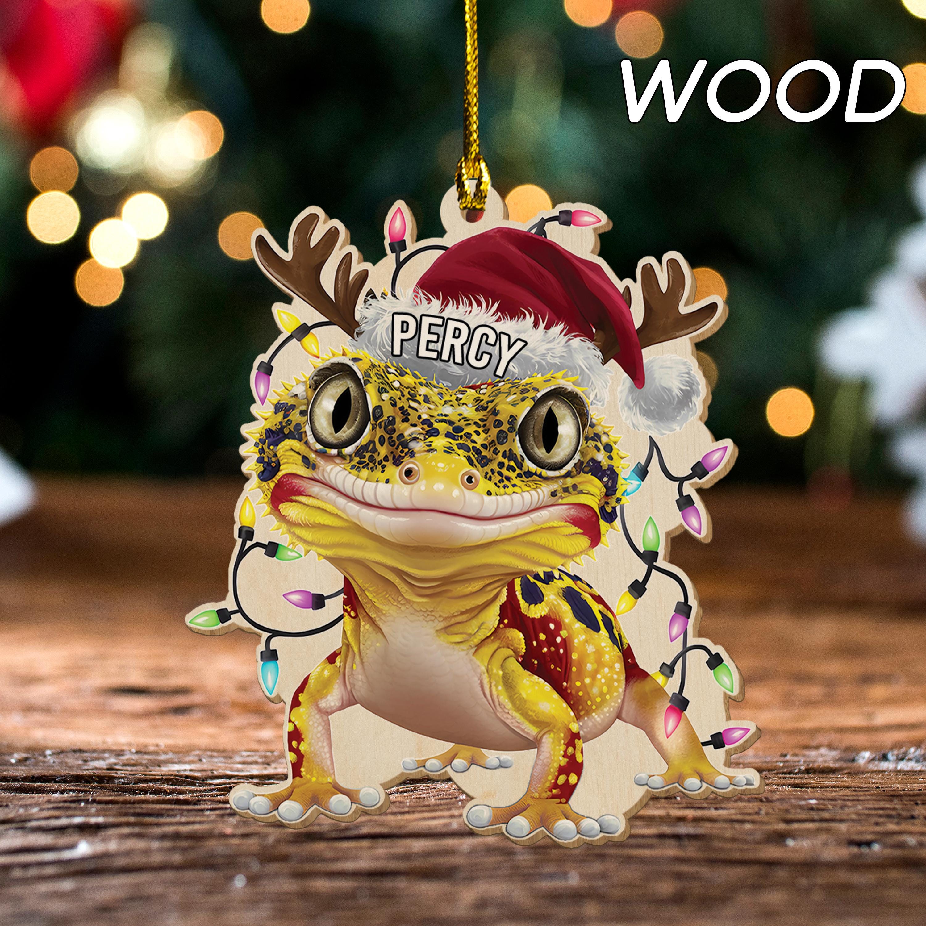 Leopard Gecko Ornament, Personalized Lizard Ornament, Cute Gecko Dad ...