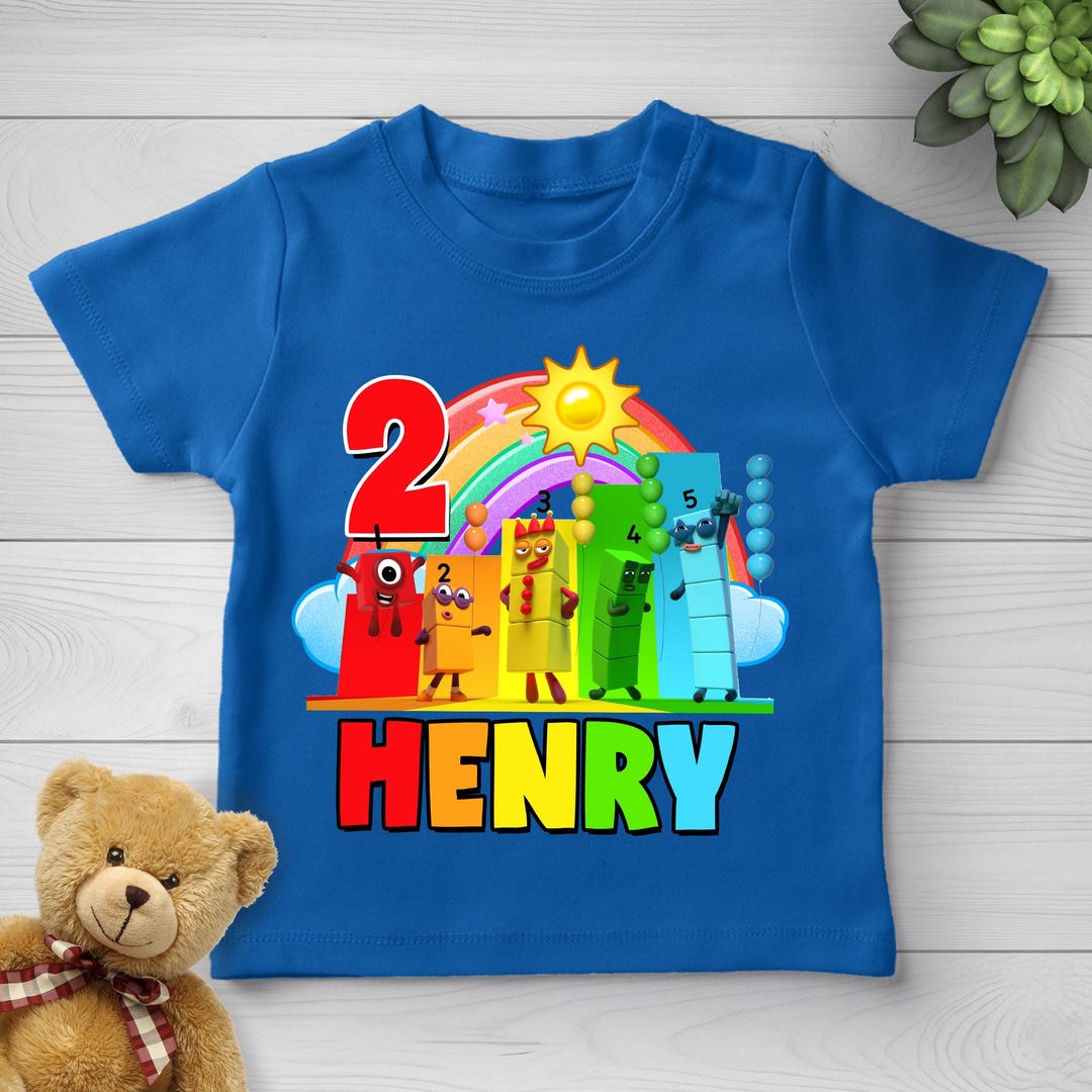 Numberblocks Kids Birthday Shirt Number Blocks 1-10 Blocks Personalized ...