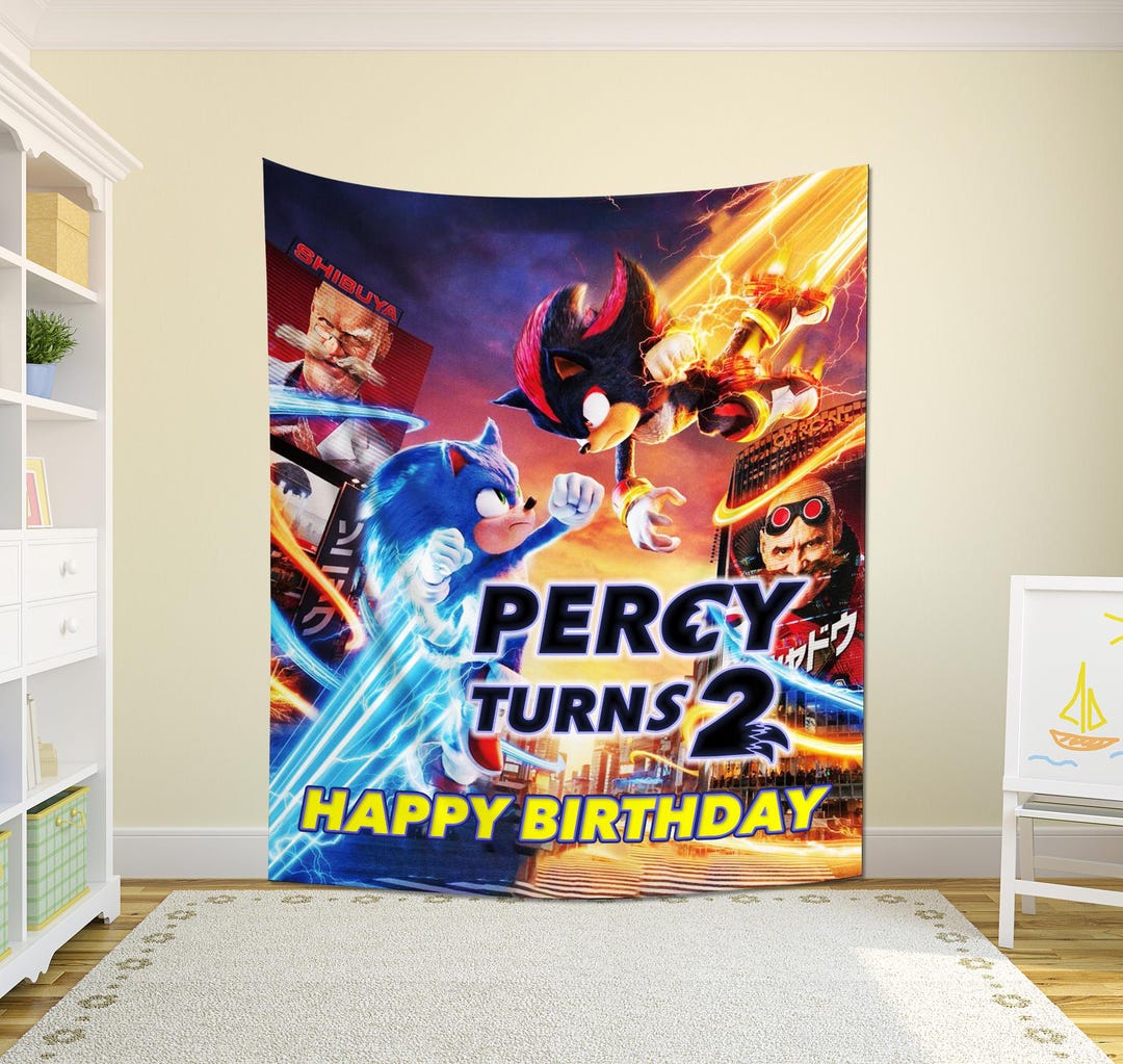 Sonic the Hedgehog Birthday Backdrop | Custom Sonic Party Banner ...
