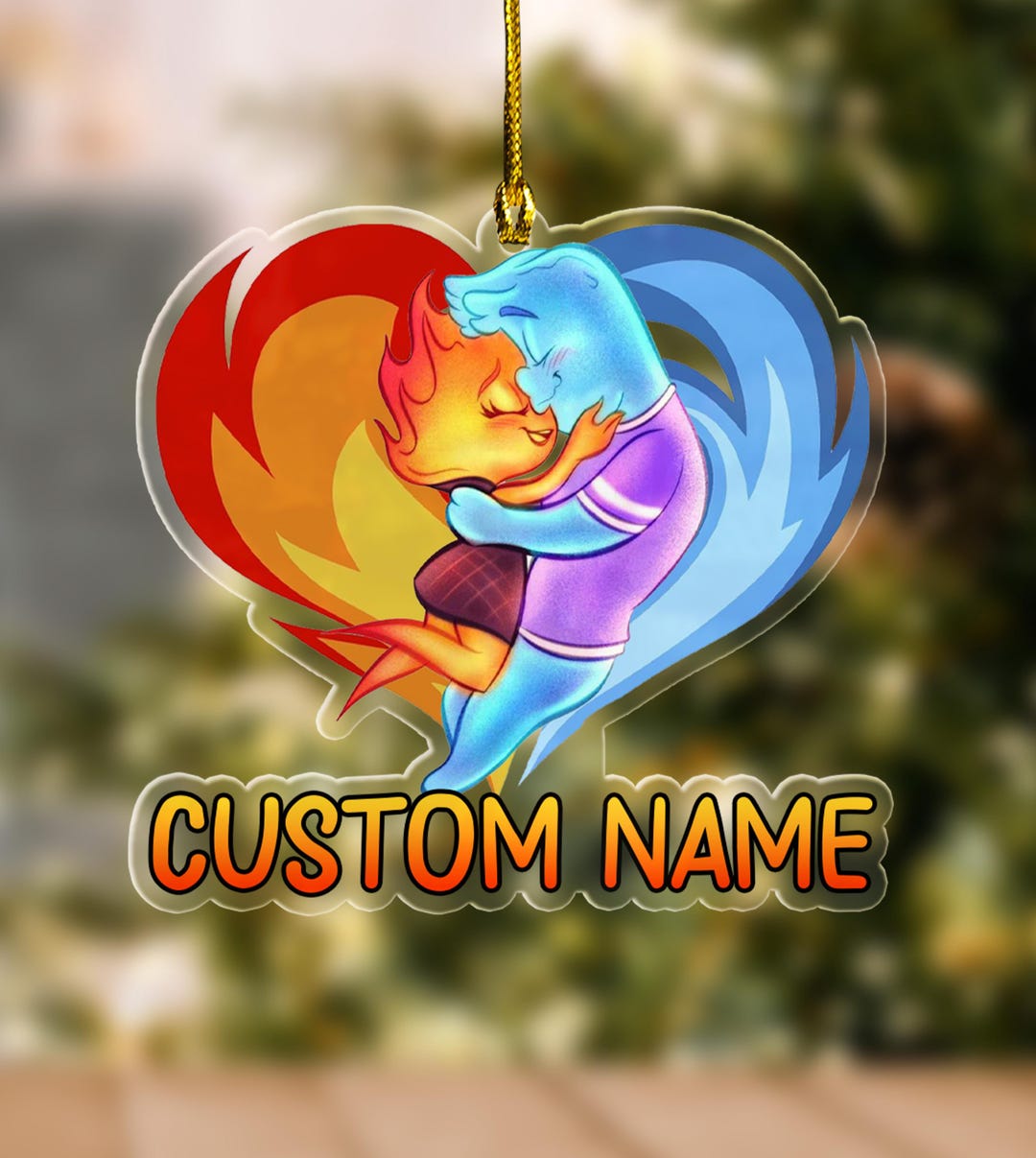Disney Elemental Ember and Wade Ornament, Elemental Ornament, Disney ...