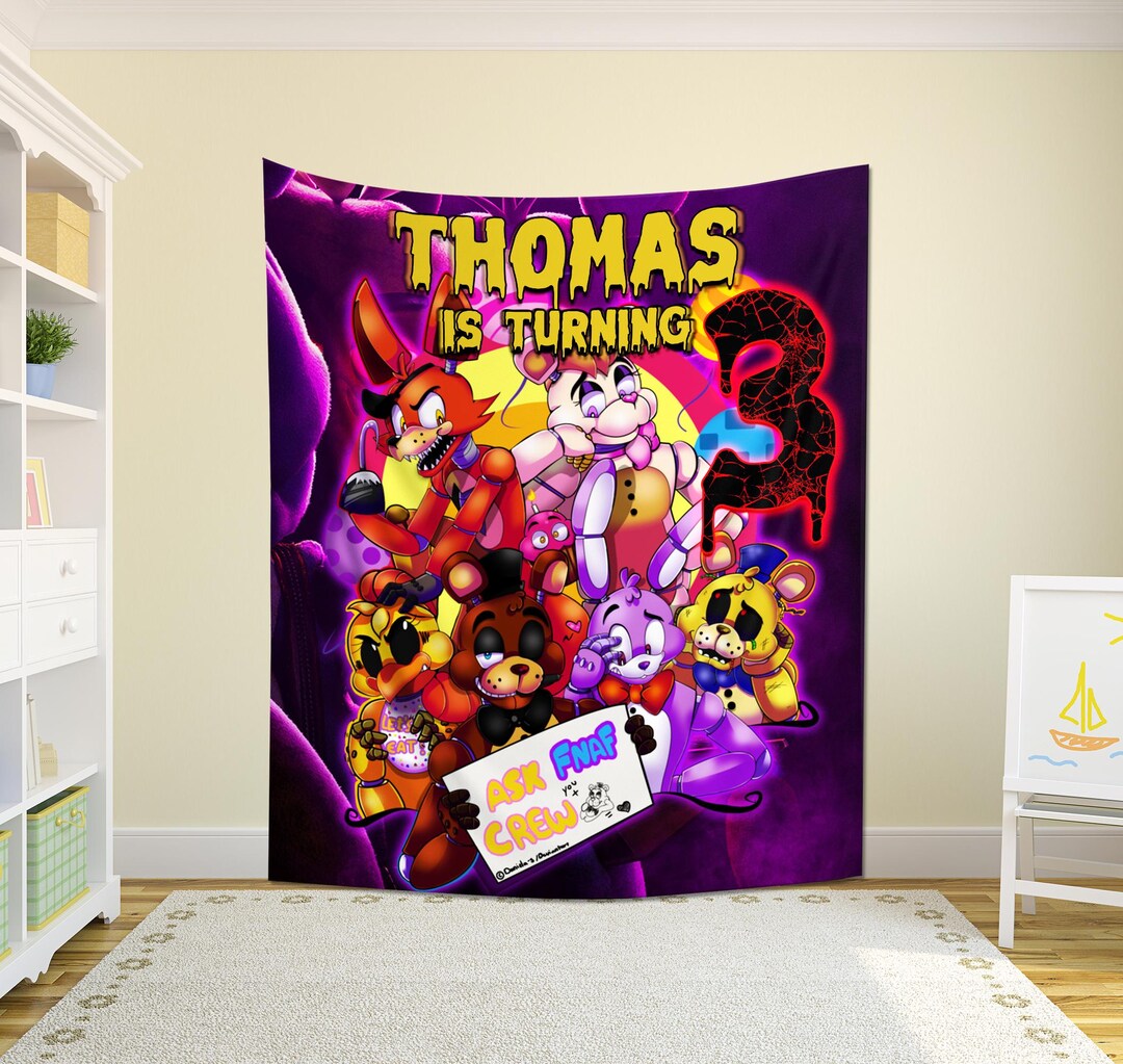 Personalized Birthday Backdrop With FNAF Theme, Custom Birthday Banner ...