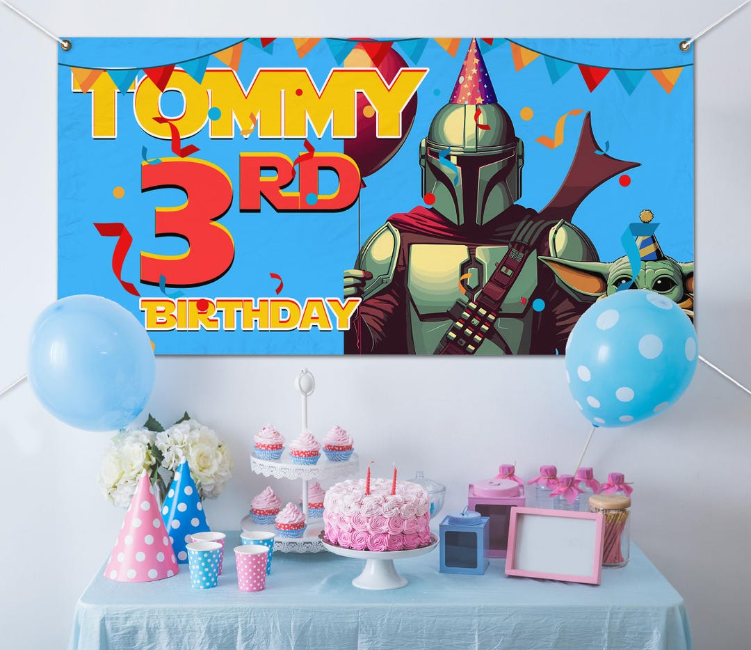 Personalized STAR WARS Birthday Party Banner, Party Decorations, Decor ...