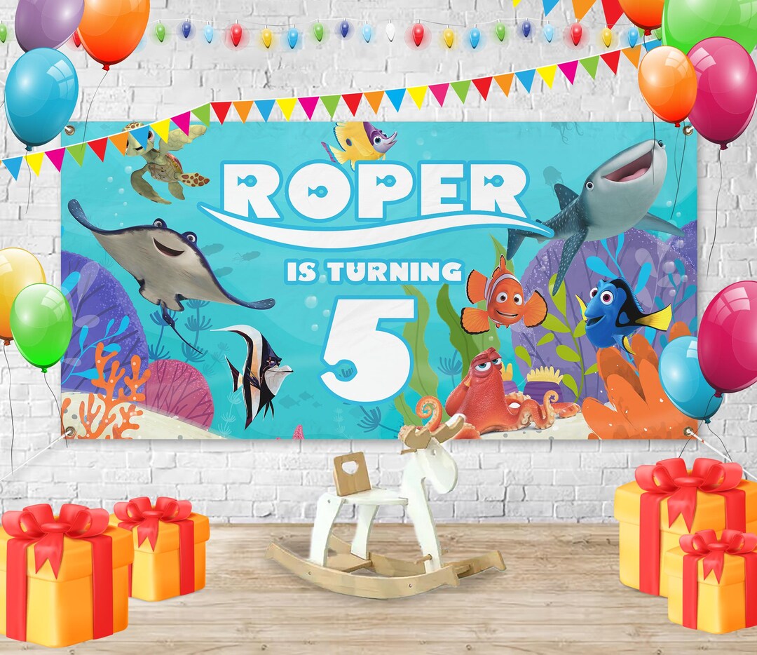 Finding Nemo Birthday Banner,finding Nemo Birthday Party,finding Nemo ...