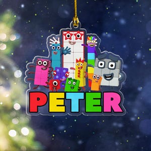 Numberblocks Cutout Ornament, Personalized Numberblocks Christmas ...