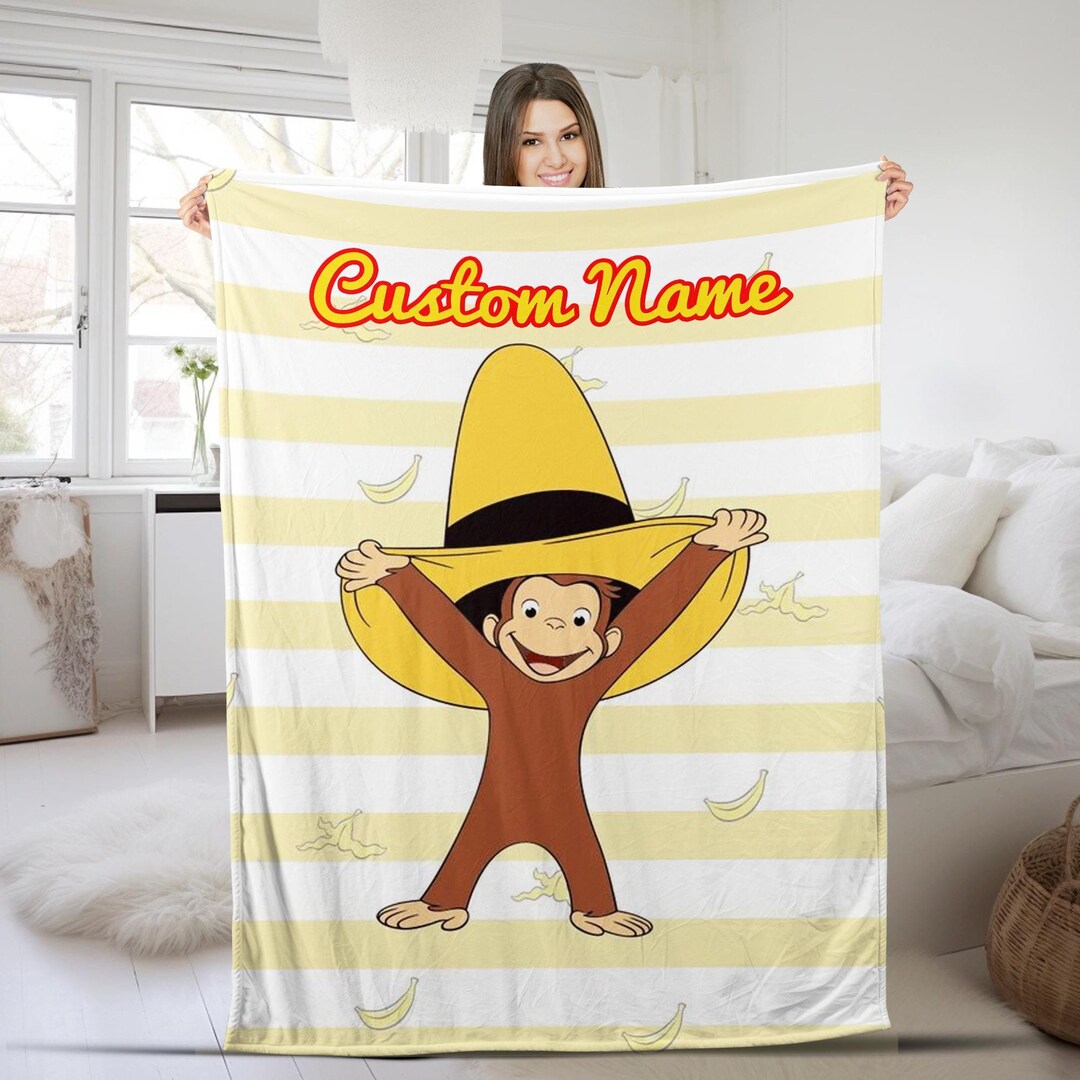 Personalized Curious George Blanket, Curious George Fleece Blanket ...