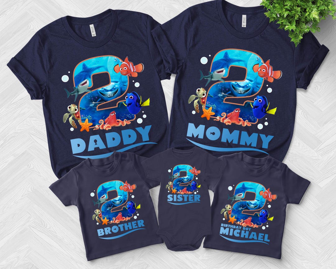 Custom Finding Nemo Family Birthday Shirts, Finding Nemo Dad Mom ...