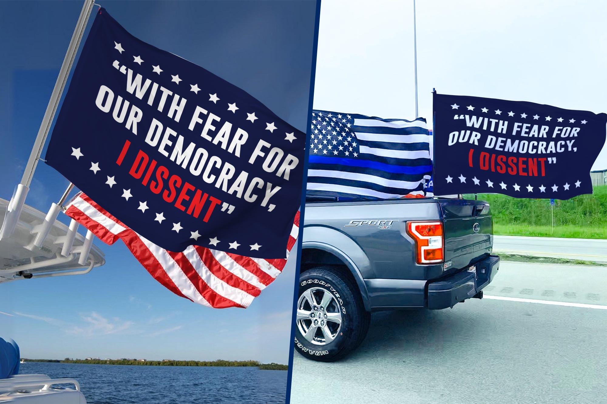 Democracy Flag, With Fear for Our Democracy I Dissent Flag,justice ...