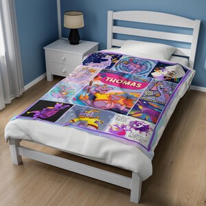 Figment One Little Spark Epcot Park Blanket, Purple Dragon Blanket ...