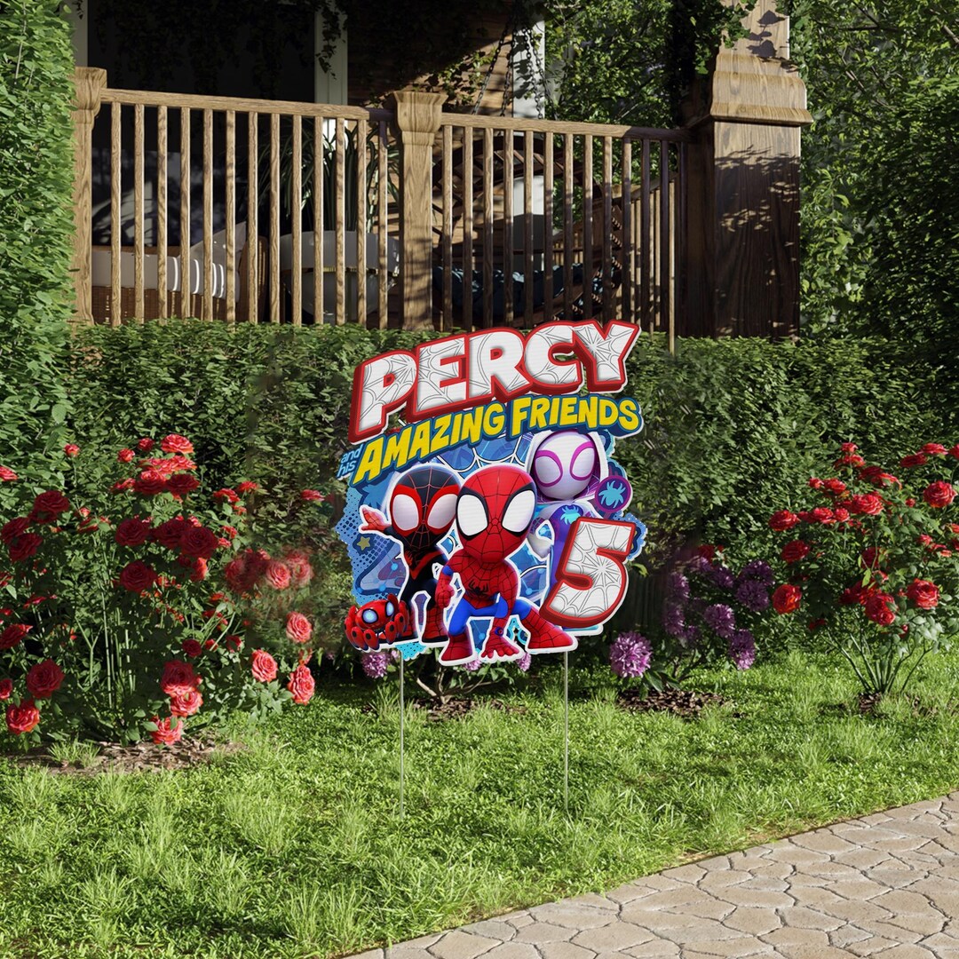 Spidey and His Amazing Friends Birthday Yard Sign,spider-man Cutout ...