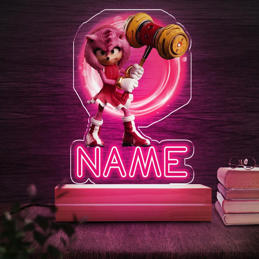 Personalized Sonic Hedgehog LED Night Light, LED Lamp, Personalized ...
