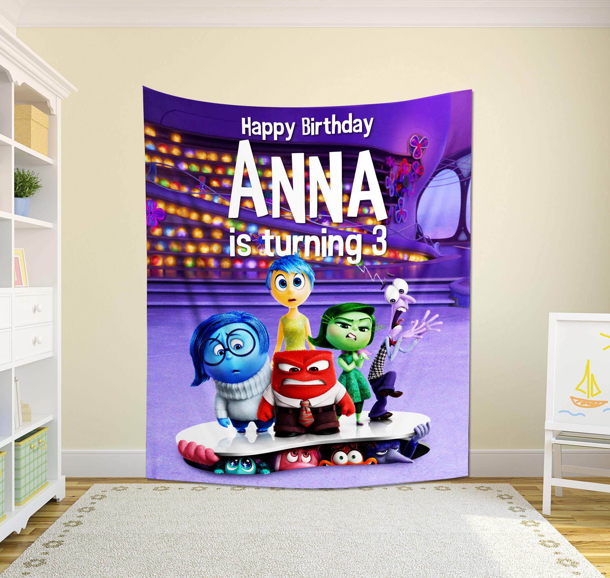 Personalized Inside Out Backdrop, Inside Out Birthday Banner, Inside ...