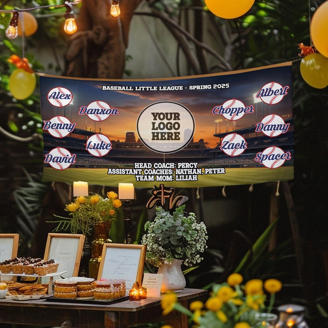 Custom Baseball Softball Team Banner With Grommets, Personalized Sports ...