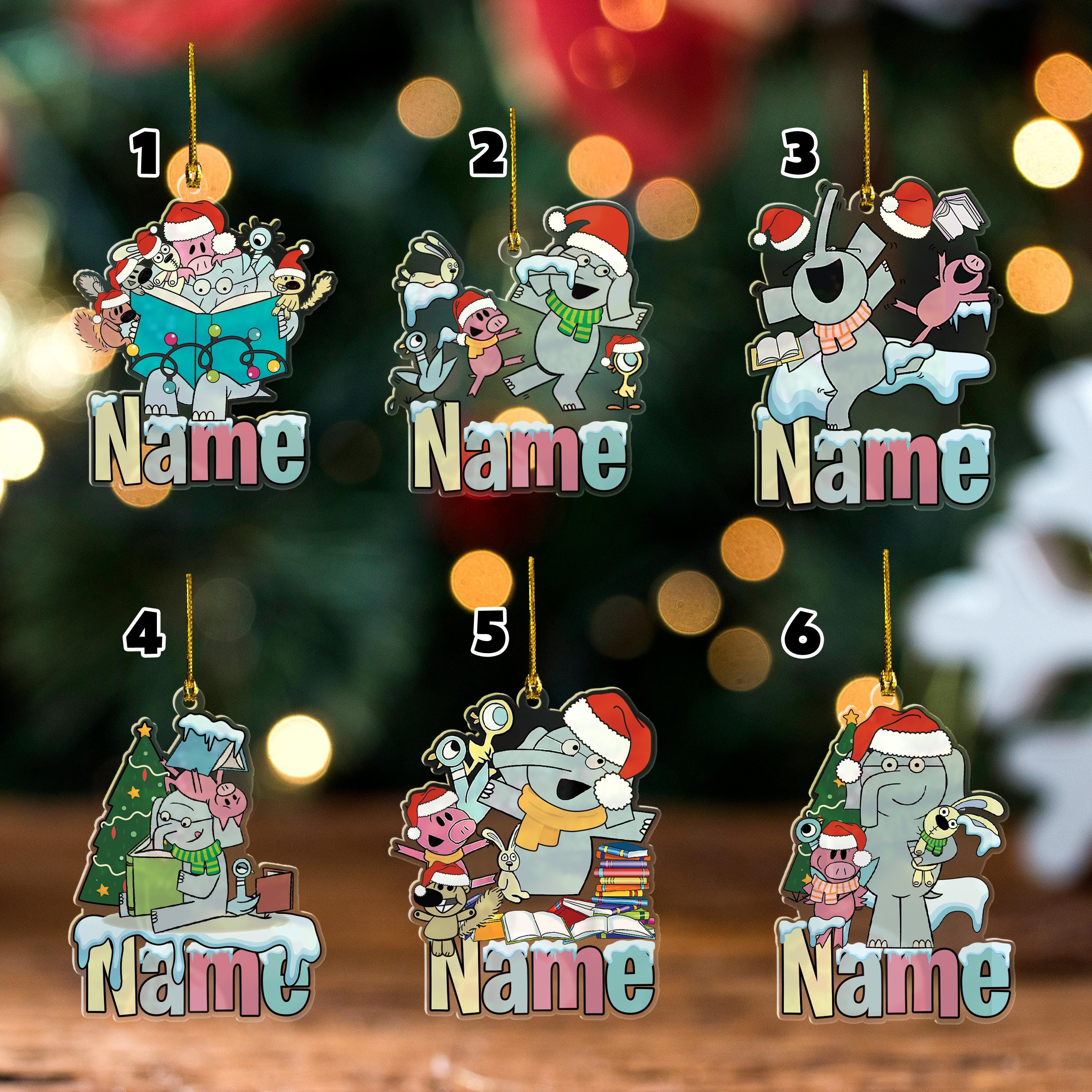 Personalized Elephant and Piggie Ornament, Book Characters Ornament ...