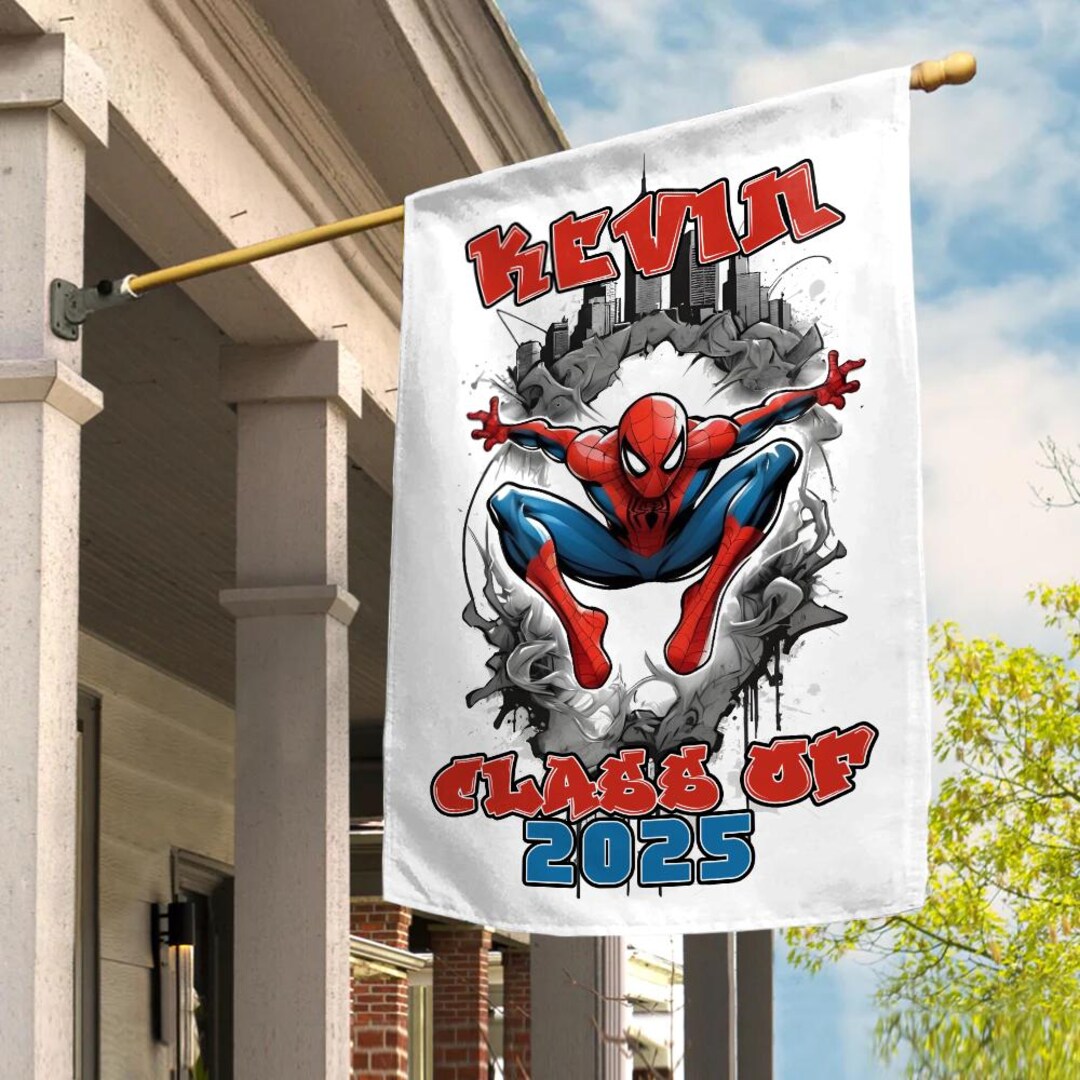 Spiderman Graduation 2025 Flag, Spider Man Class of 2025 Graduation ...