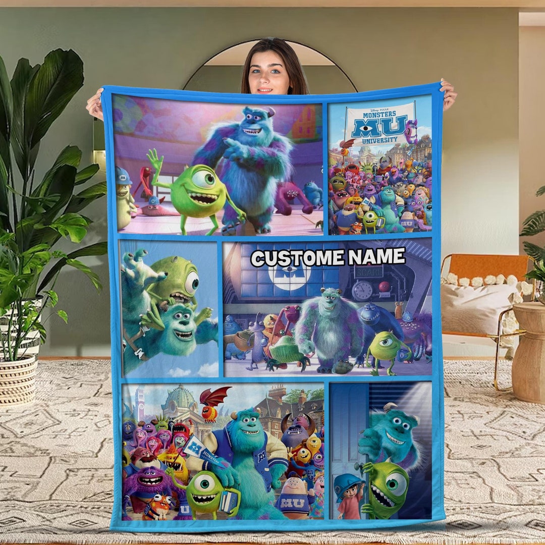 Personalized Monster Inc Blanket, Monster Characters Birthday Party ...