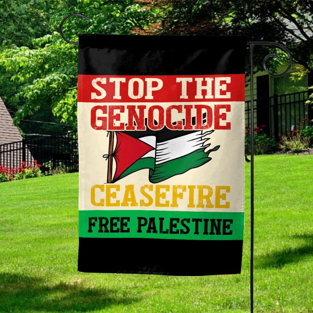 Stop the Genocide Free Palestine Yard Flag, Peace Yard Sign, Palestine ...