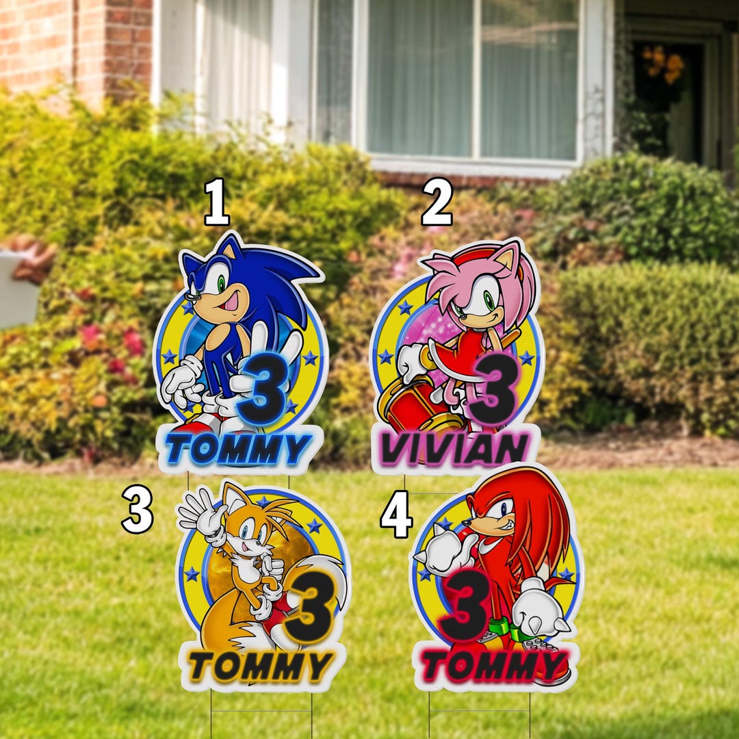 Sonic the Hedgehog Yard Sign Cut Out, Sonic Birthday Party Outdoor ...