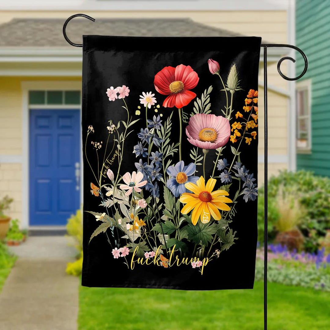 Subtle Anti Trump Boho Floral Garden Flag, Resist Garden Flag, Liberal ...