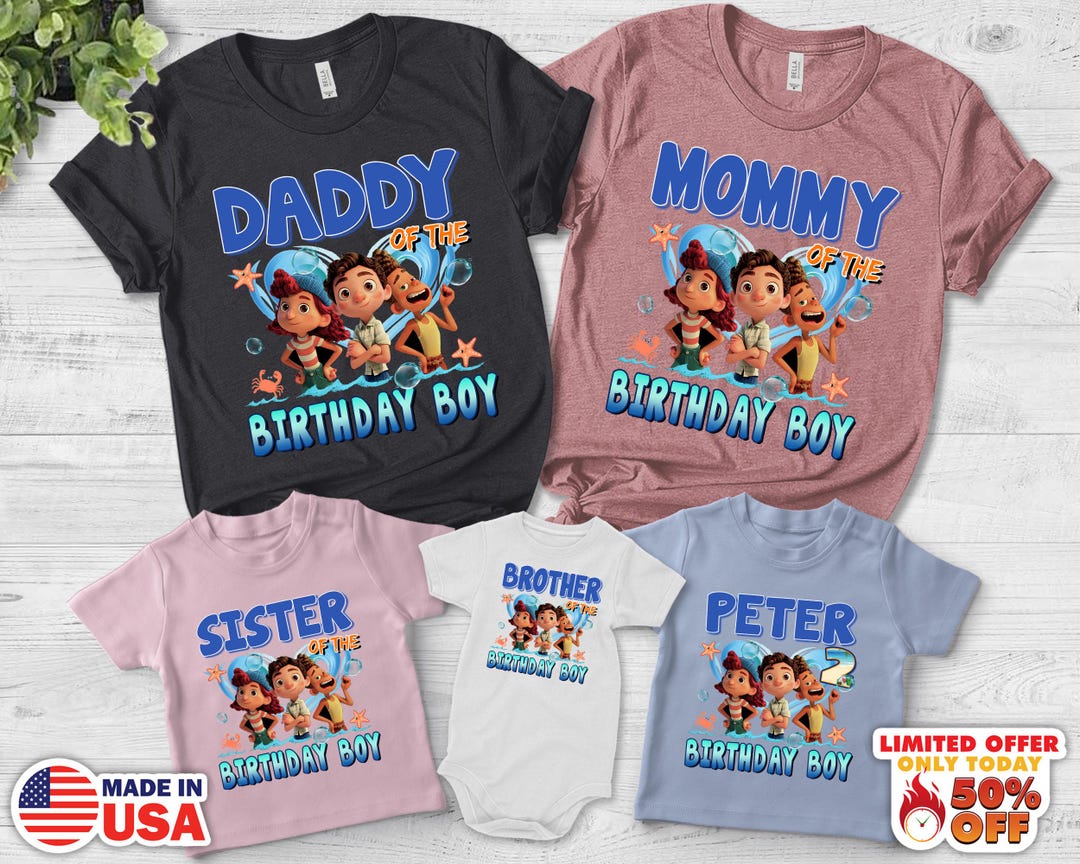 Luca Birthday Shirt, Luca Family Birthday Tshirt, Birthday Boy Shirt ...