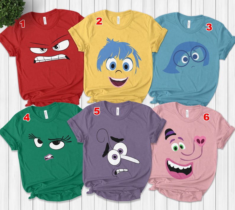 Inside Out Characters Costume, Inside Out Shirt, Inside Out Group ...