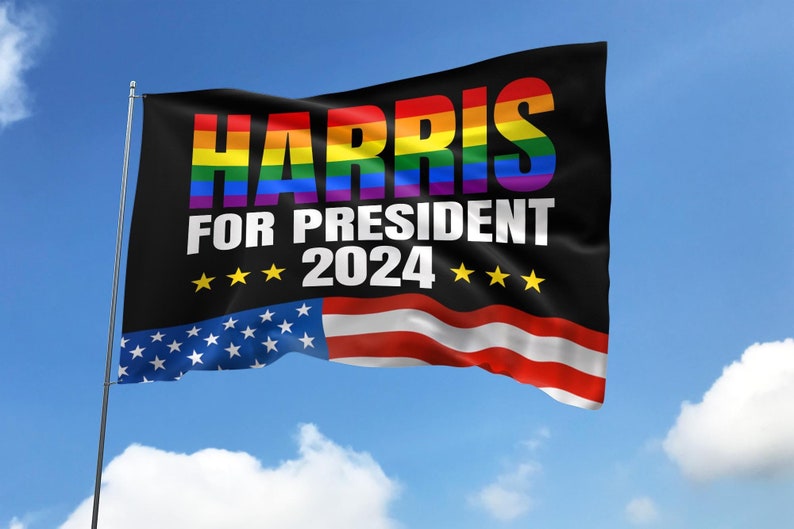 Kamala Harris Vice President Lgbt Gay Pride Rainbow House Flag, America ...