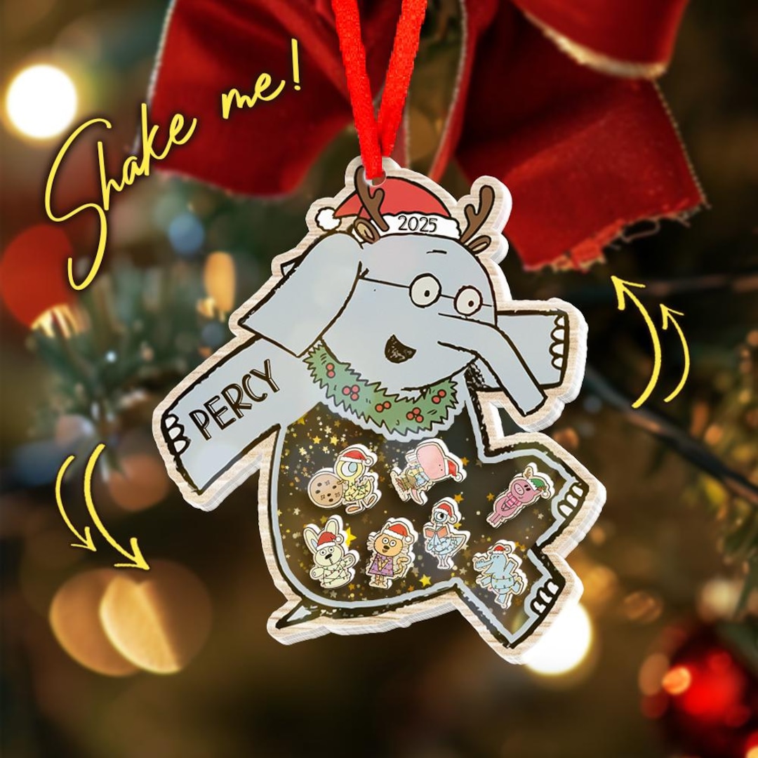 Personalized Elephant and Piggie Shaker Ornament, Book Characters ...