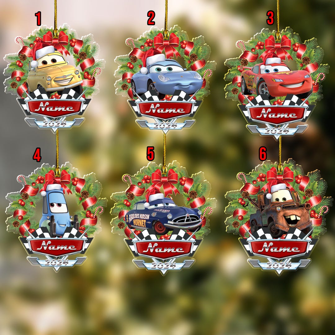 Personalized Name Cars Christmas Tree Ornament, Car Christmas Ornament ...