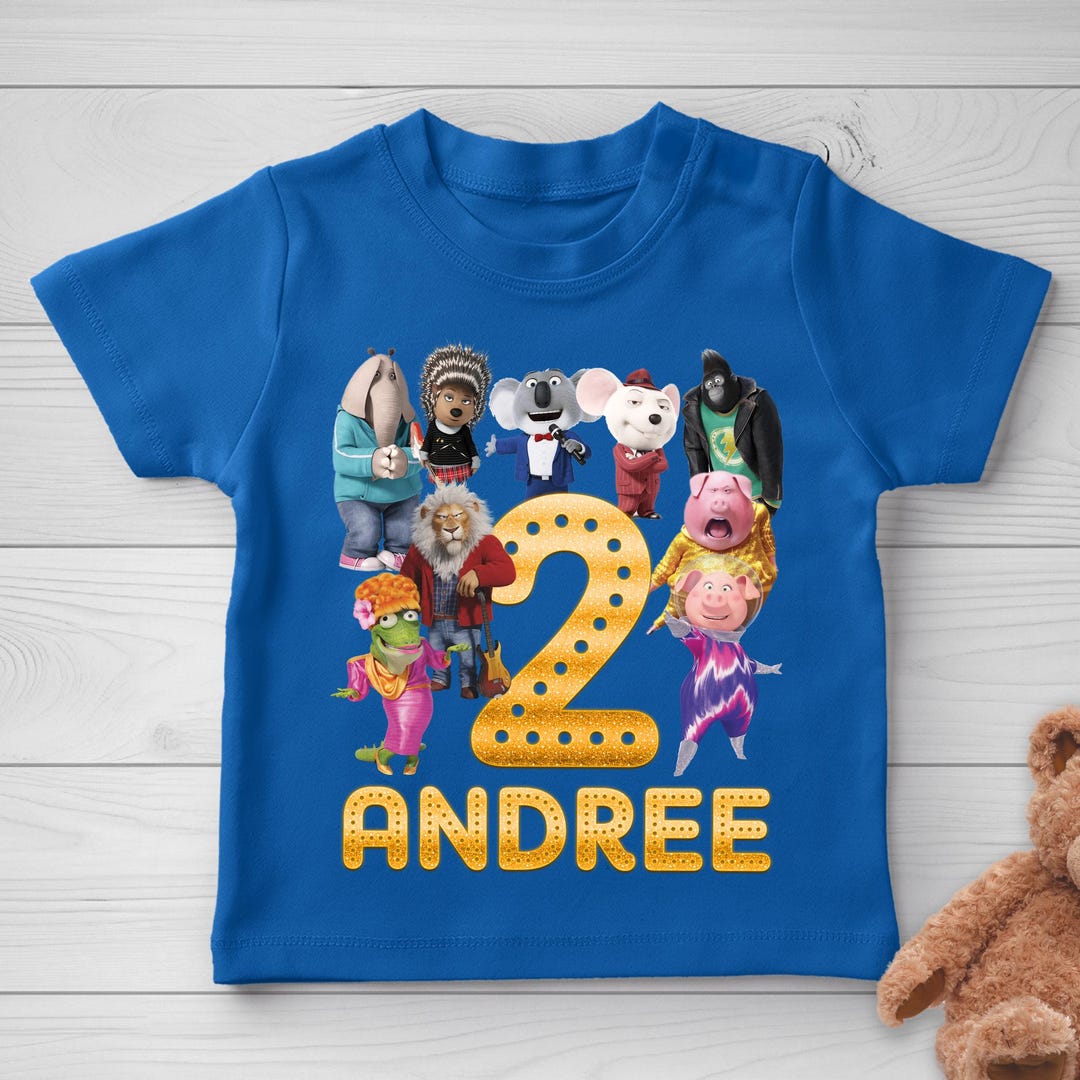 Sing Pig Birthday Tee, Sing Movies Custom Personalized Boy Girl Cartoon ...
