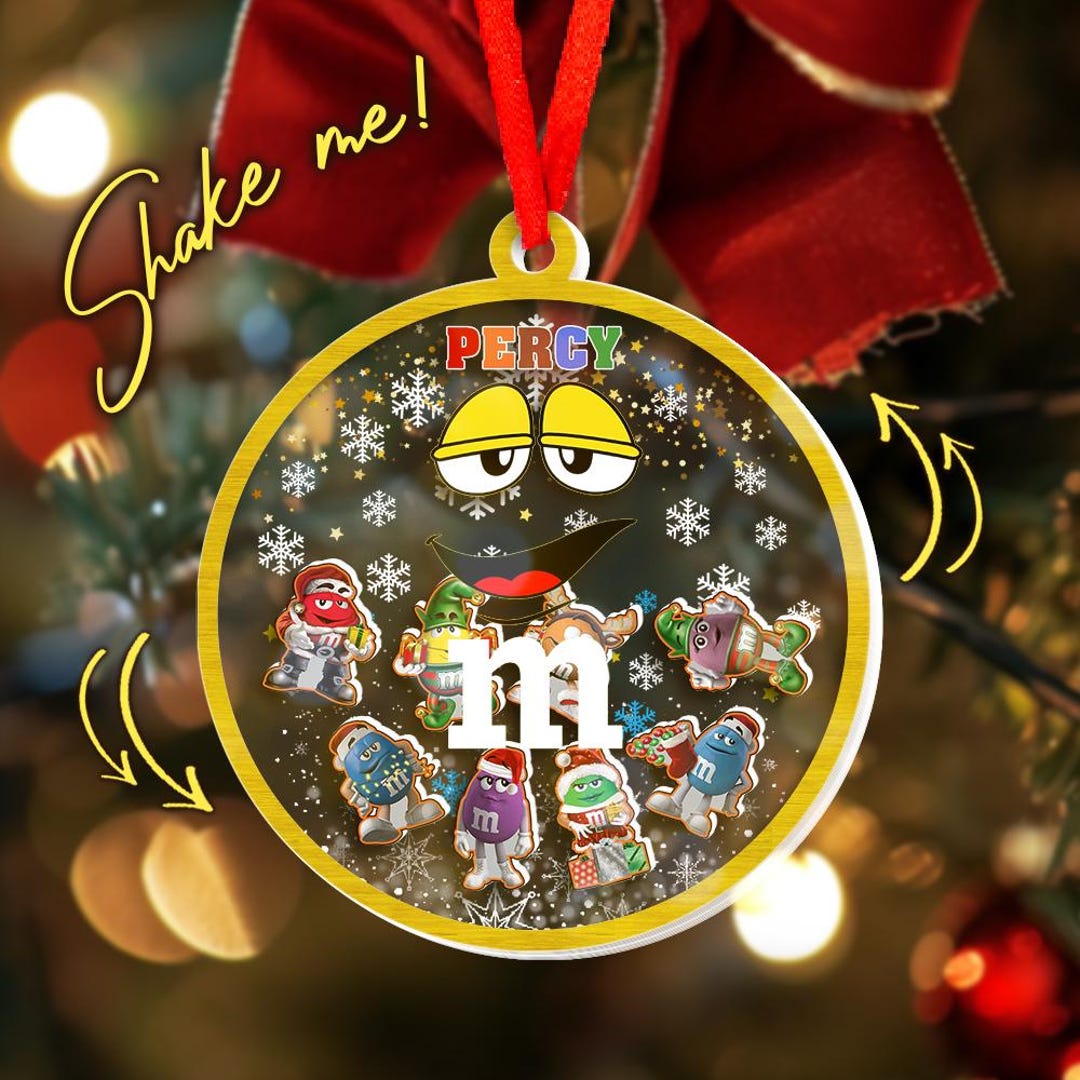 Personalized M&M Christmas Shaker Ornament, M and M Ornament,christmas ...