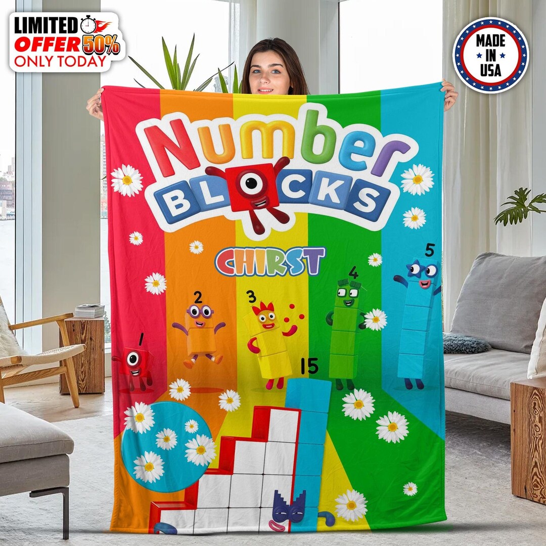 Personalized Numberblocks Blanket, Numberblocks Baby Blanket, Custom ...