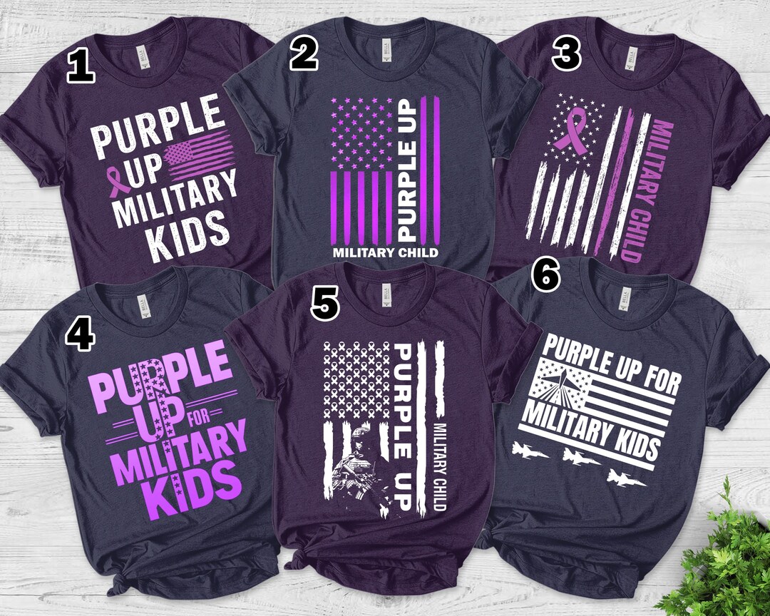 Purple up for Military Kids Dandelion Shirt, Military Kids Appreciation ...
