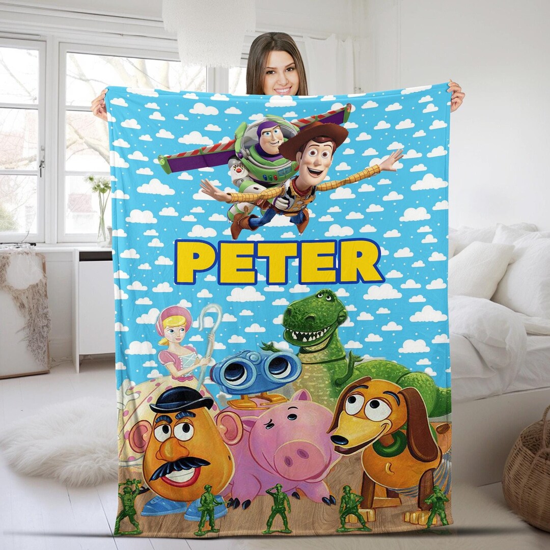 Personalized Disney Toy Story Blanket, Custom Name Disney Blanket ...