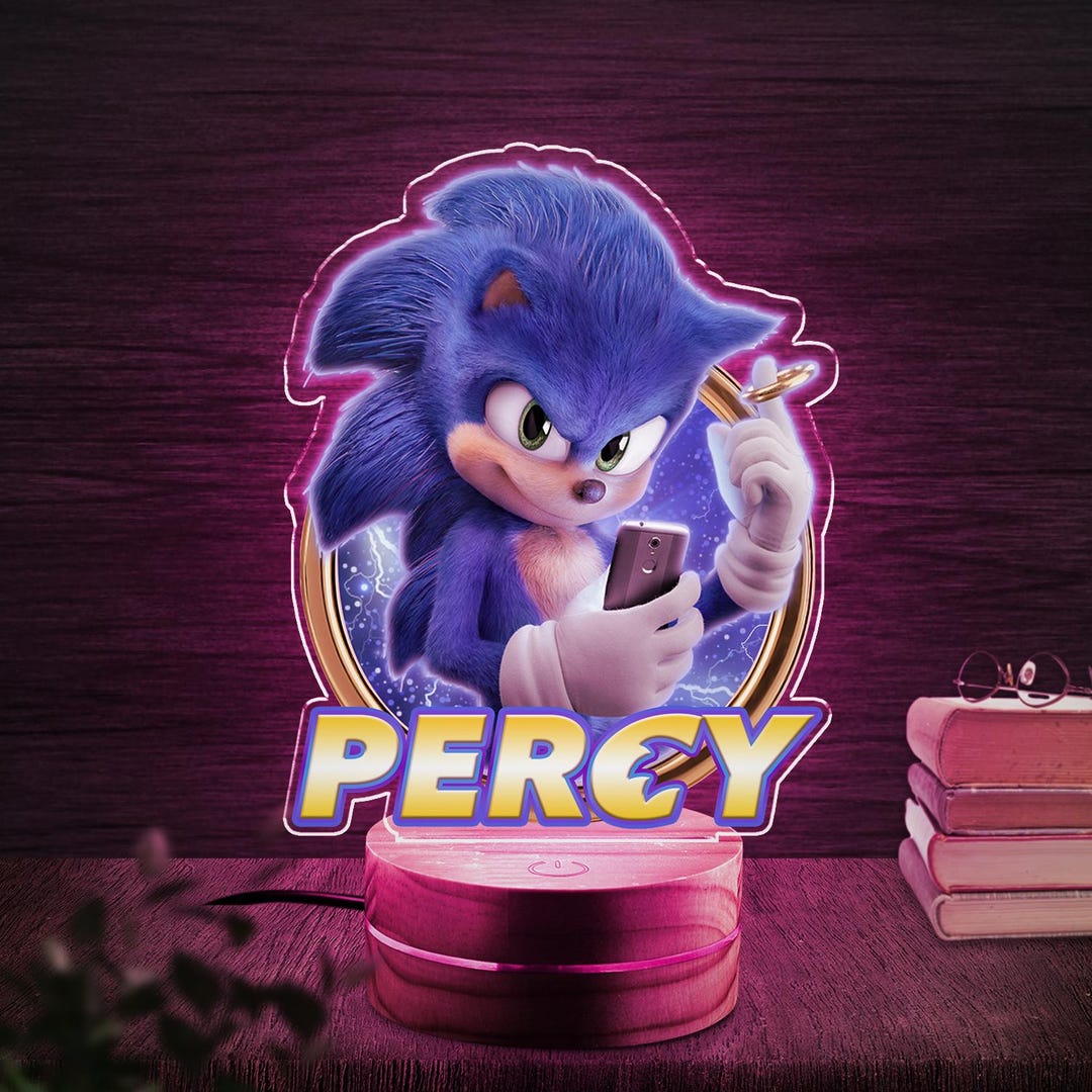 Custom Sonic LED Night Light | Personalized Engraved Sonic the Hedgehog ...