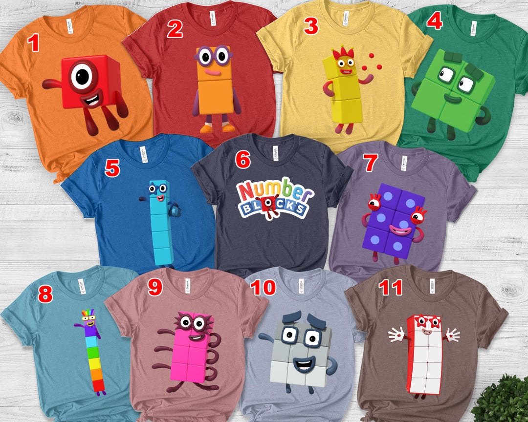 Numberblocks TShirt, Numberblocks Family Birthday Shirt, Personalized 1 ...