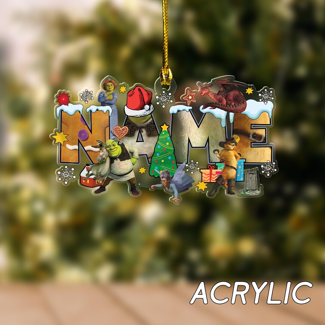Personalized Disney Shrek Christmas Cutout Ornament, Shrek Characters ...