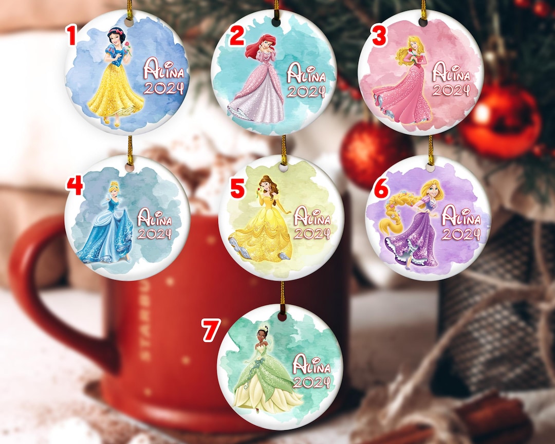 Disney Princess Christmas Ornament,personalized Kids Keepsake,custom ...