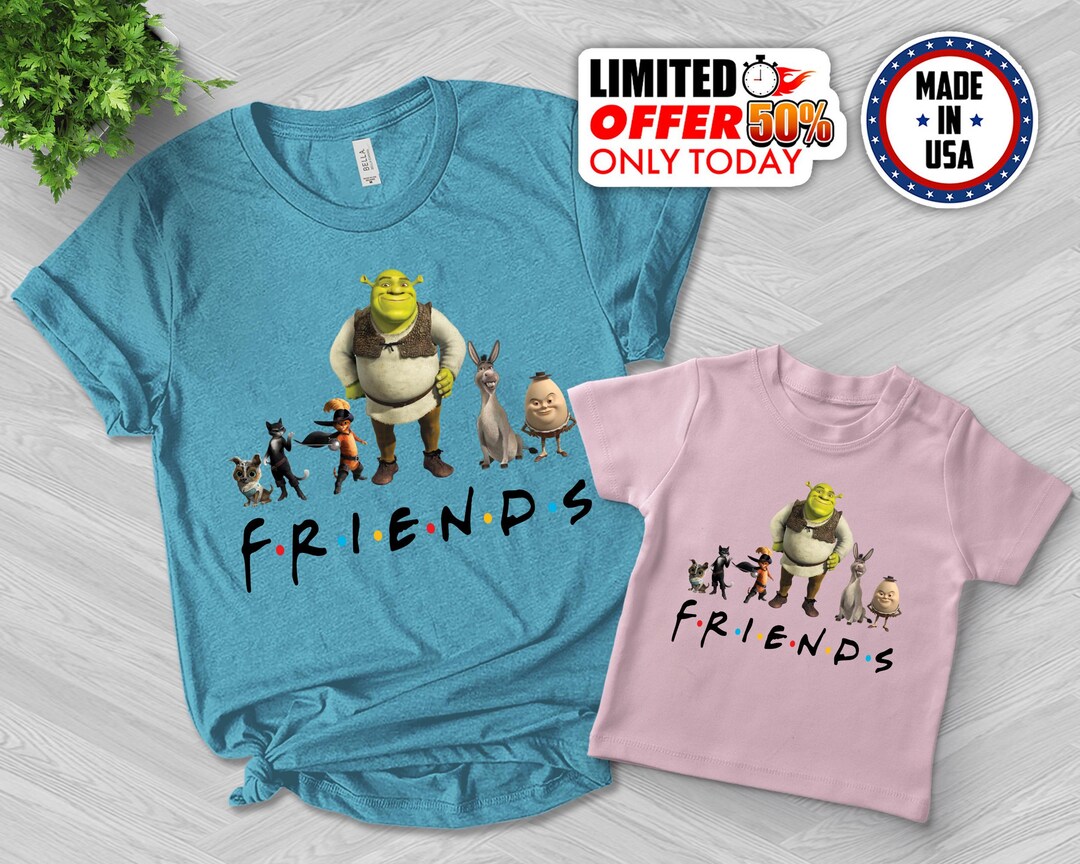 Disney Shrek Birthday Shirt, Green Ogre Cartoon Tee, Shrek Family ...