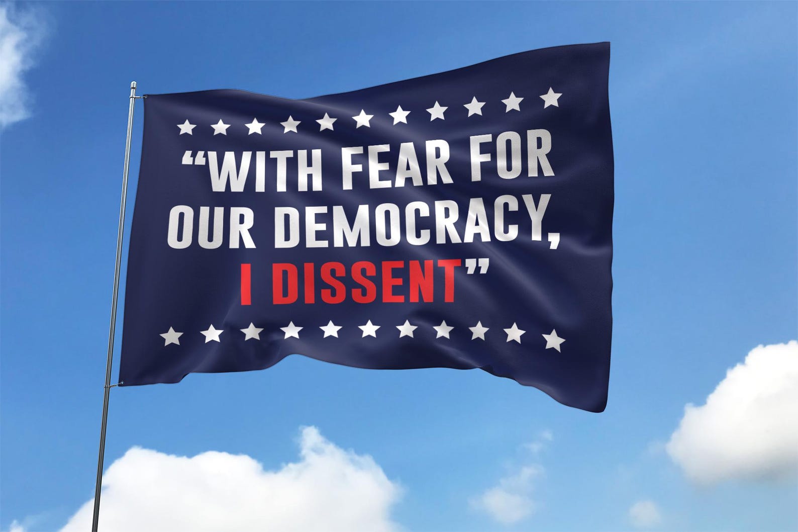 Democracy Flag, With Fear for Our Democracy I Dissent Flag,justice ...