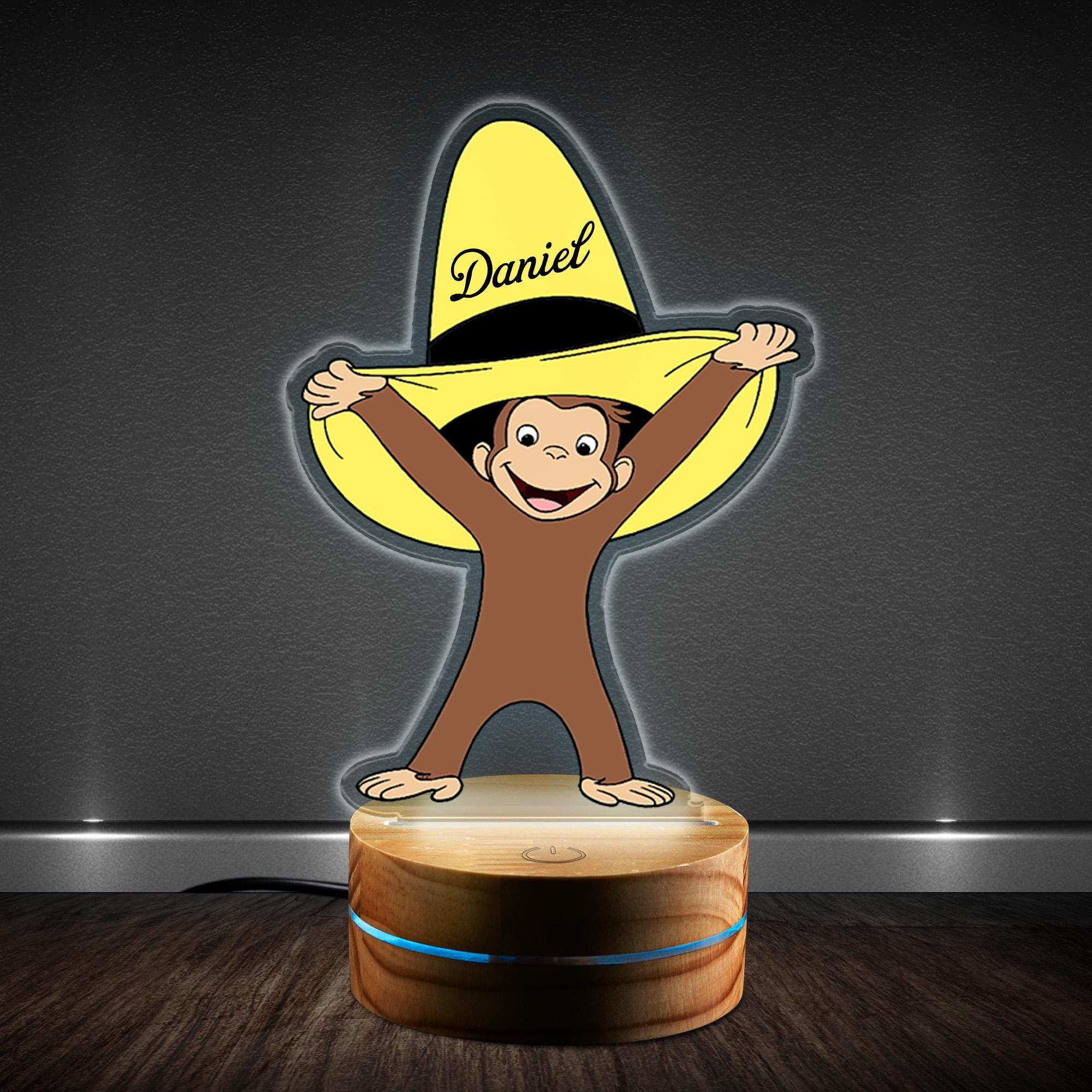 Personalized Curious George Night Light, Cute Monkey Lamp Room Decor ...