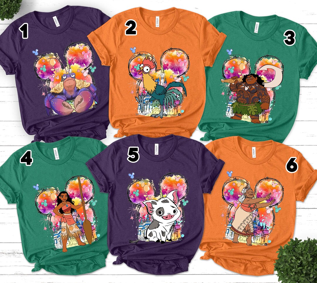 Moana Family Shirt, Matching Disney Princess Moana Maui Shirt, Hei Hei ...