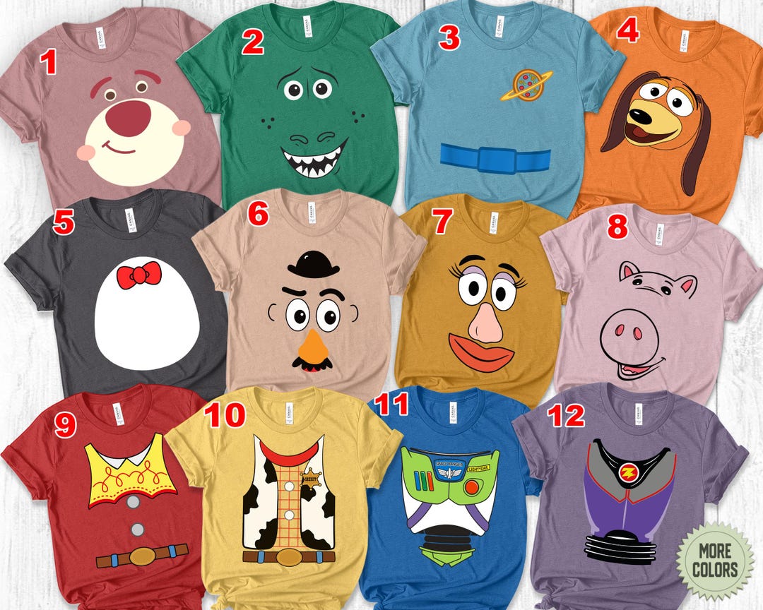 Toy Story Group Halloween Costume Shirt, Disney Cartoon Characters ...