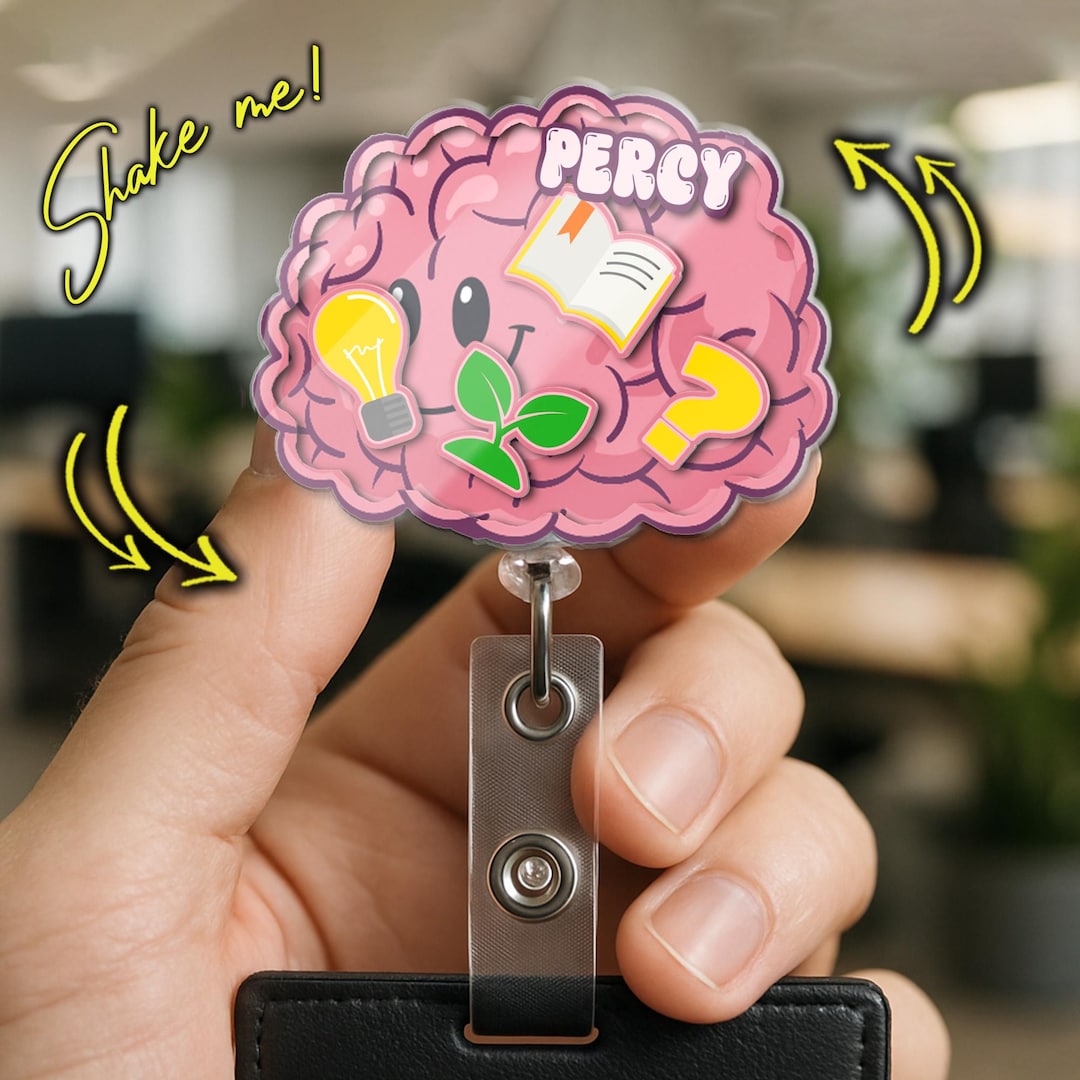 Brain Shaker Badge Reel: Mental Health Neuro Nurse ID Holder,neuro ...