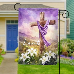 Purple Lent Flag, Lenten Season Garden Flag/banner, Catholic Lenten ...