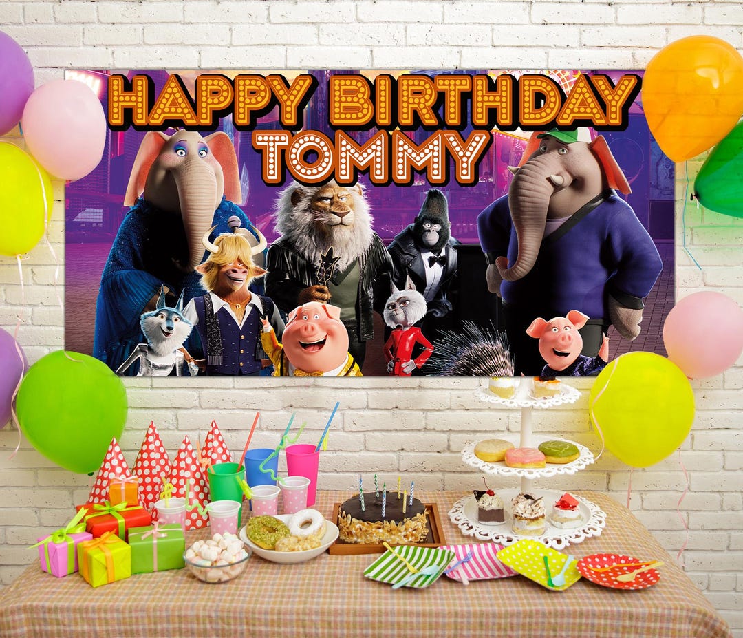 Sing Pig 2 Birthday Party Backdrop/sing 2 Birthday Banner/custom Sing ...