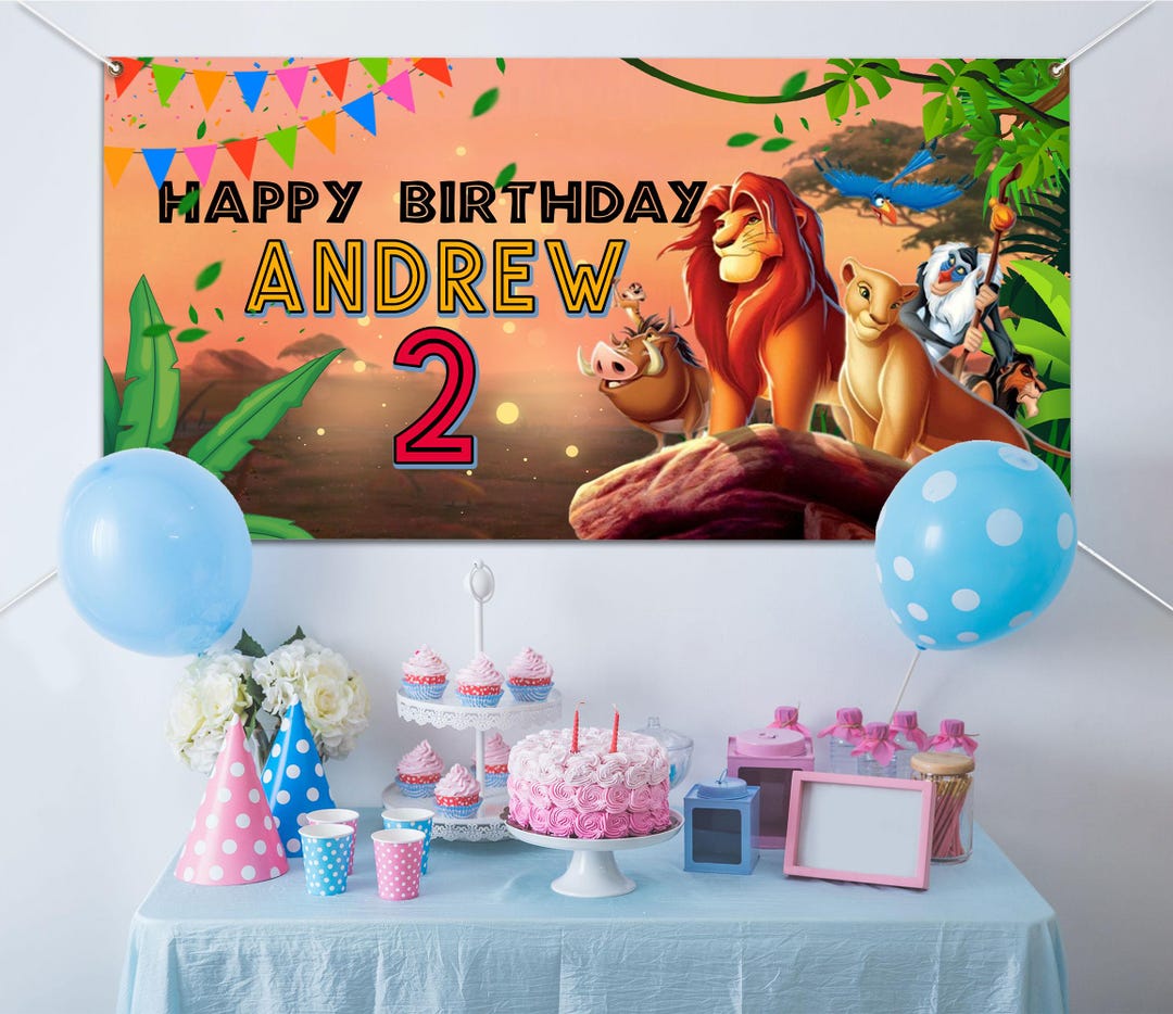 Custom Backdrop Lionking Birthday Decoration,personalize Nala Simba ...