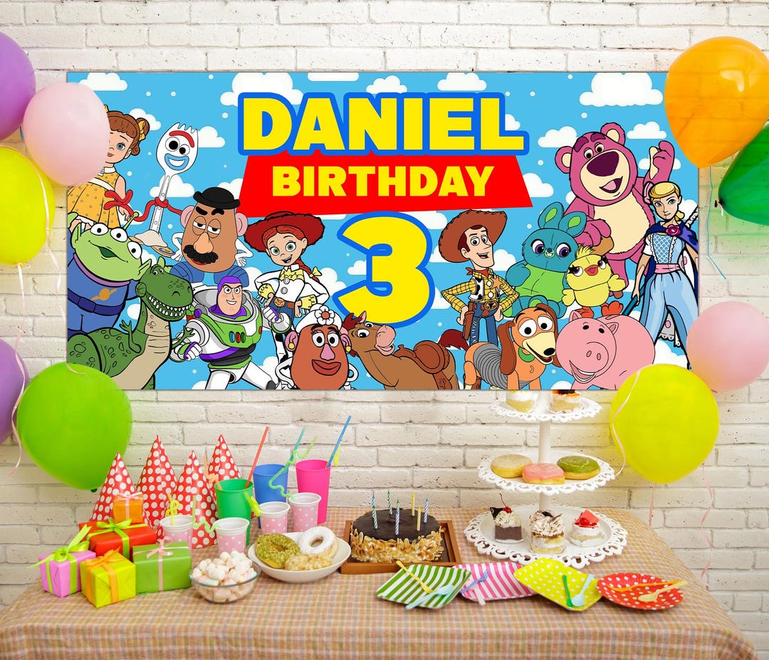 Personalized Disney Toy Story Banner,custom Birthday Disney Backdrop ...