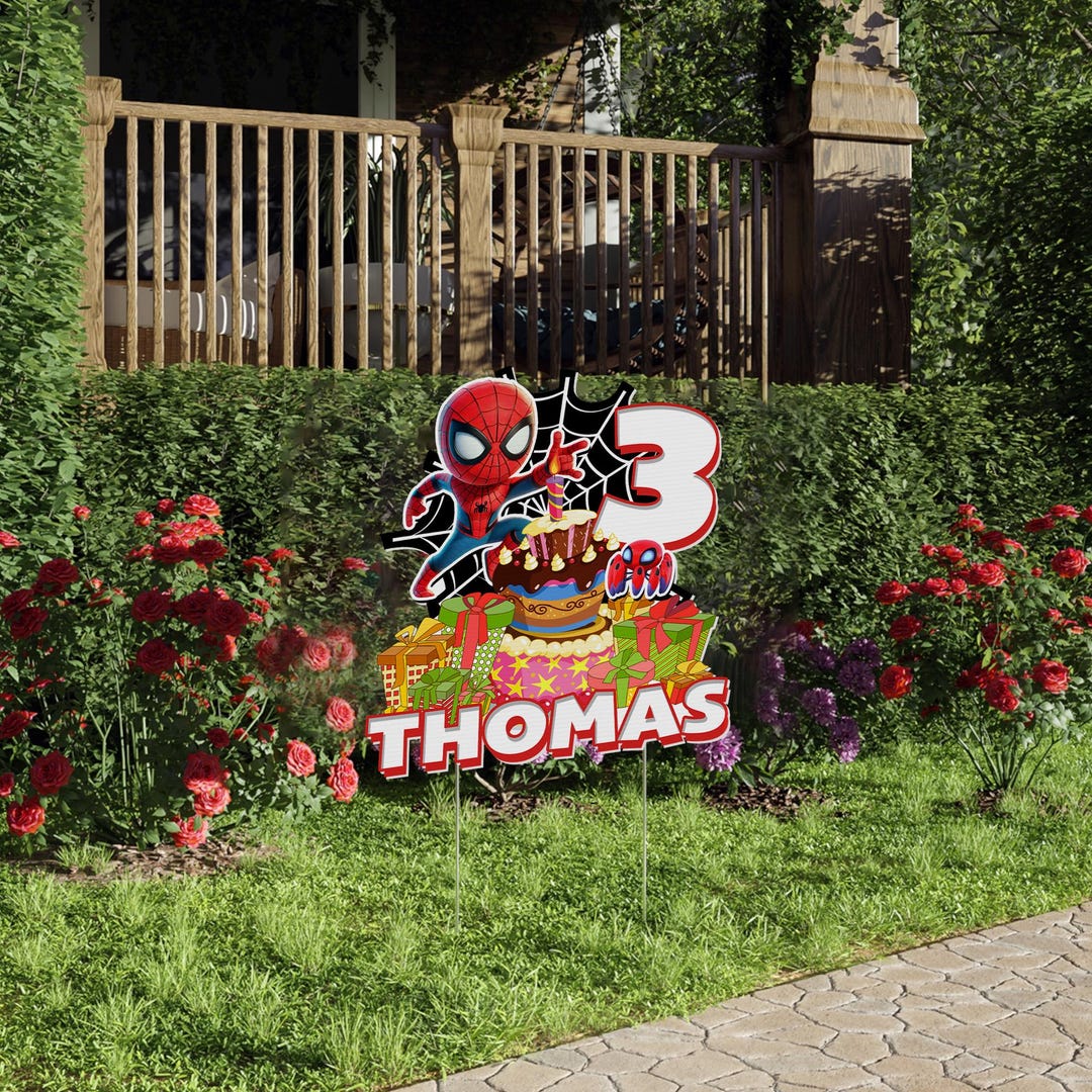 Spidey Birthday Sign, Avengers Birthday Yard Sign Cut Out, Superhero ...