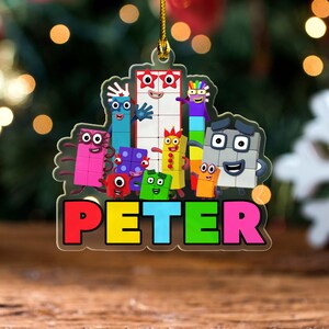 Numberblocks Cutout Ornament, Personalized Numberblocks Christmas ...